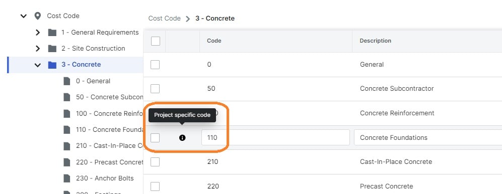 Mapping - Project Specific Account Codes