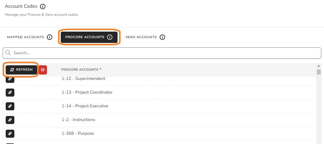 Mapping - Project Specific Account Codes