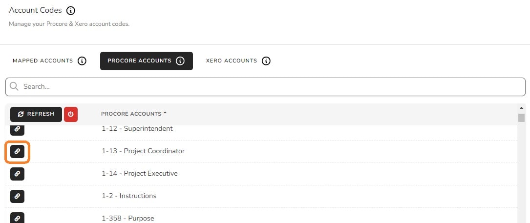 Mapping - Project Specific Account Codes