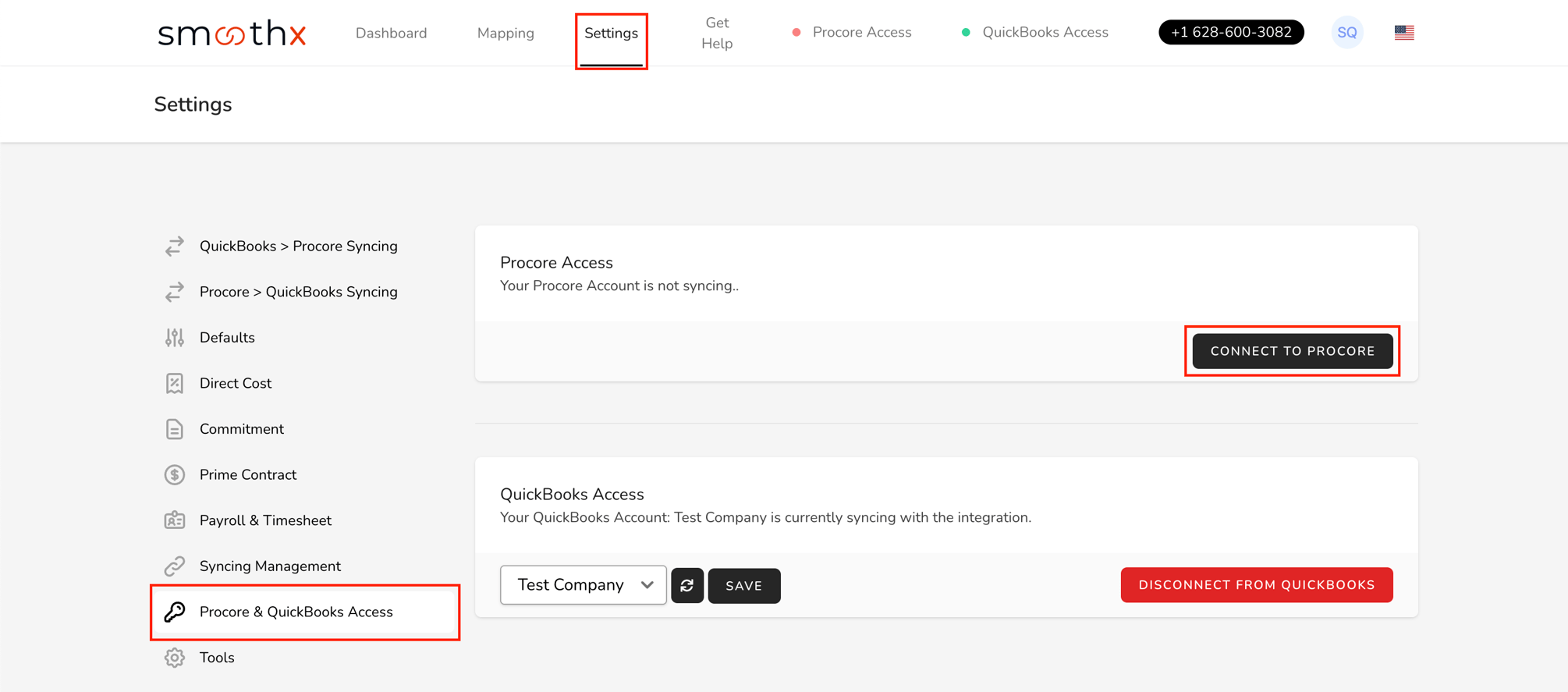 Connecting Procore to Smoothx (QuickBooks Integration)